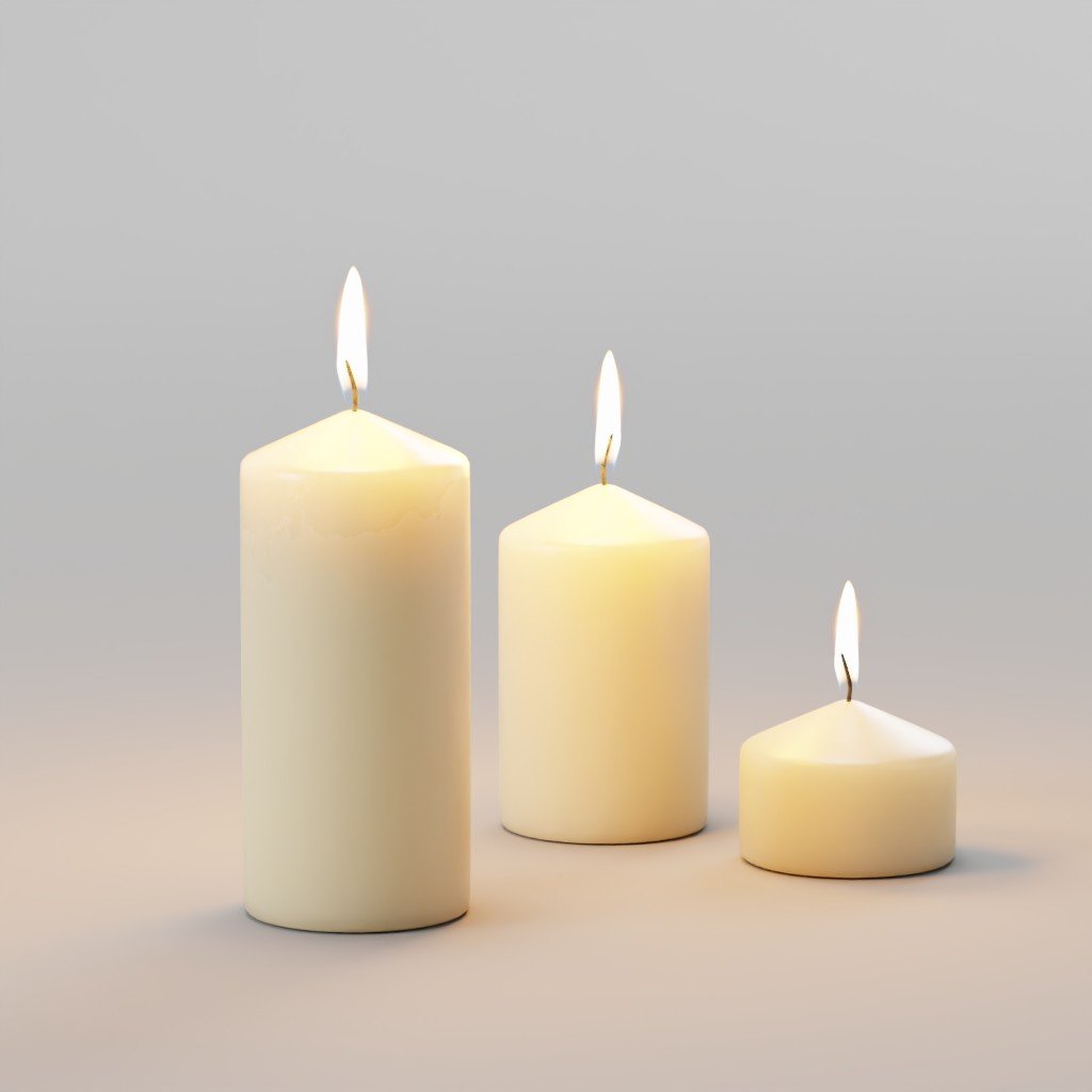 Set of candles | Interior Decorations models | BlenderKit