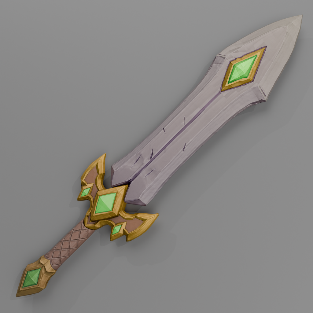 Stylized handpainted sword | FREE Historical Weapons models | BlenderKit