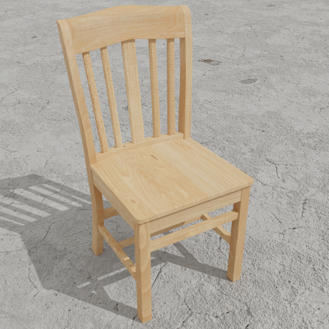 Wooden Dining Chair | FREE Sitting Chairs models | BlenderKit