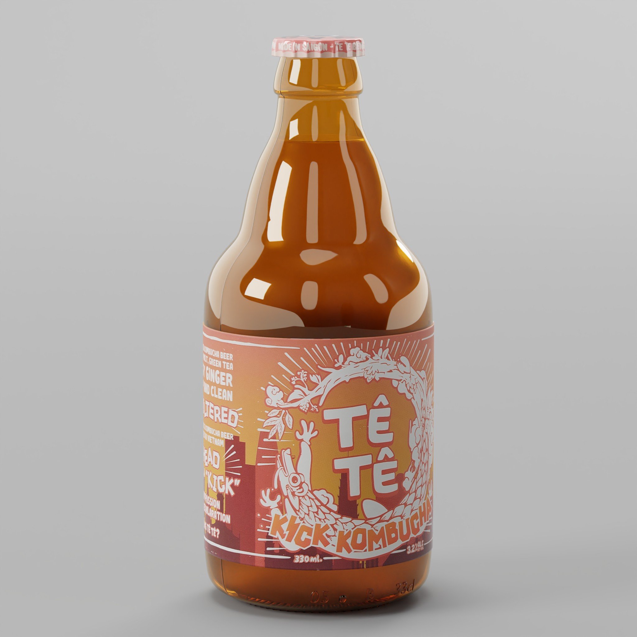 Tê Tê Beer Kick Kombucha | Beverages models | BlenderKit
