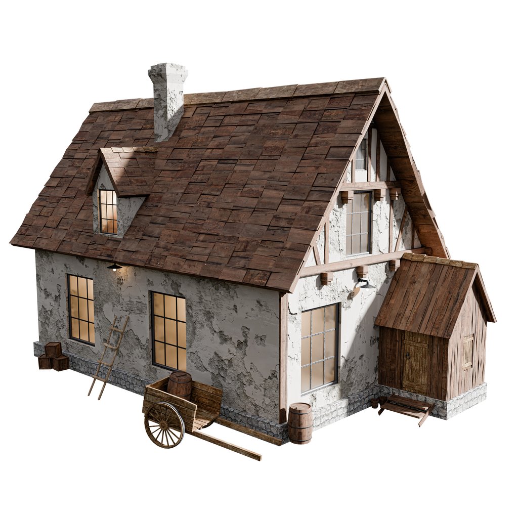 BlenderKit | Download the Rural house model
