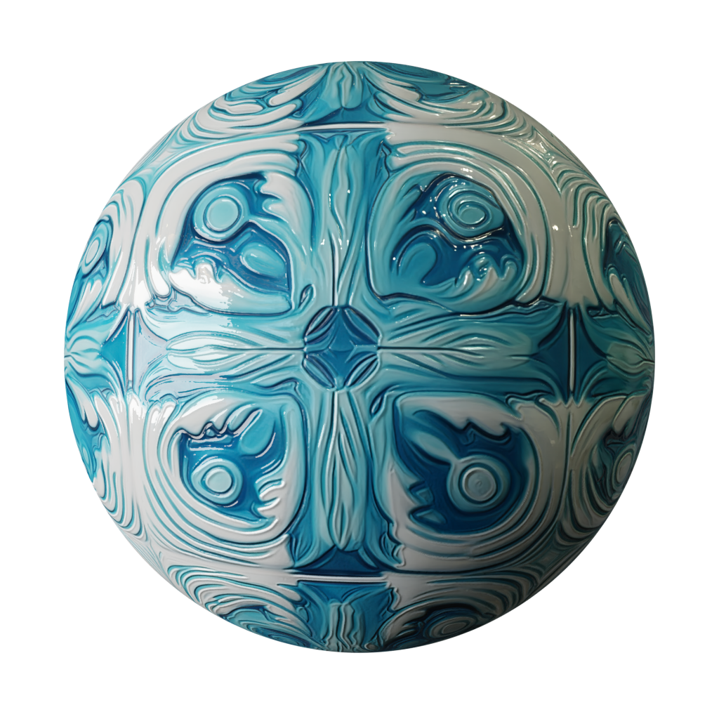 Cyan Ceramic Tile 2 | FREE tiles materials | BlenderKit