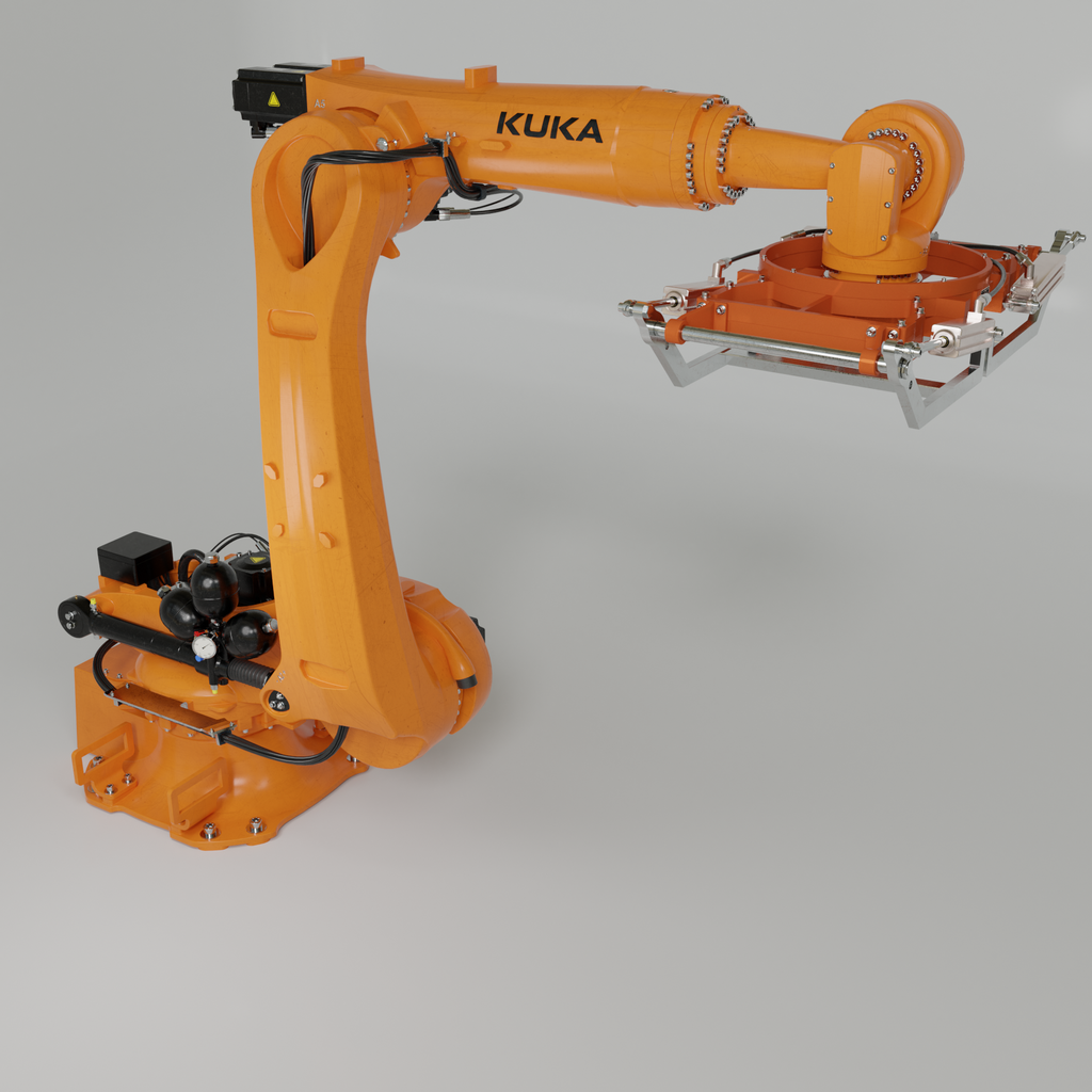 Robot KUKA Quantec with Palet gripper | FREE Robotics models | BlenderKit