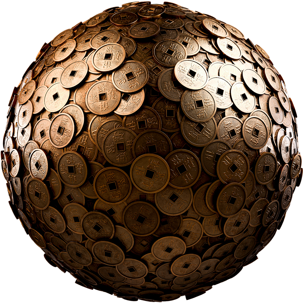 Golden coins | FREE metal materials | BlenderKit