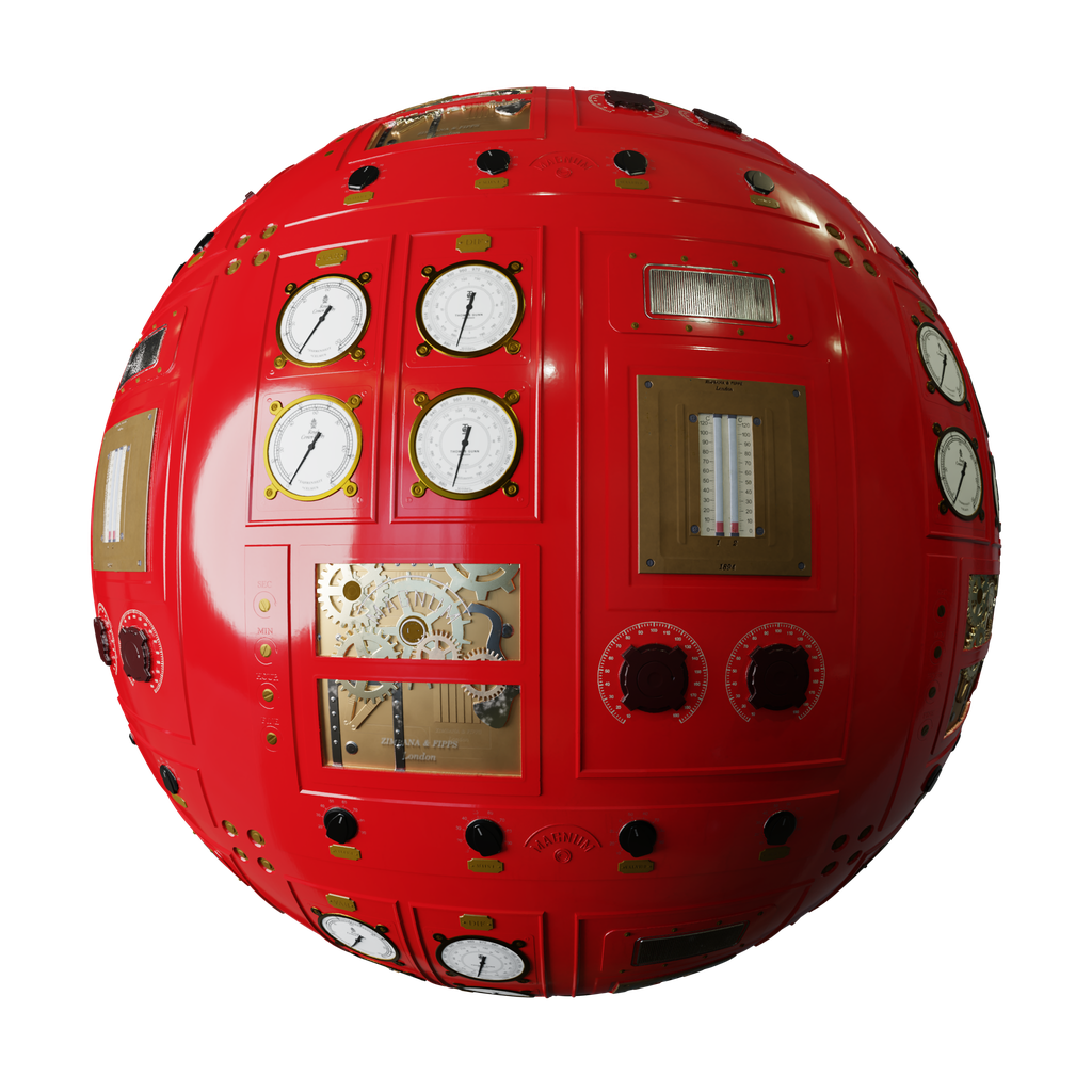 Steampunk Control Panel Painted Finish | FREE tech materials | BlenderKit