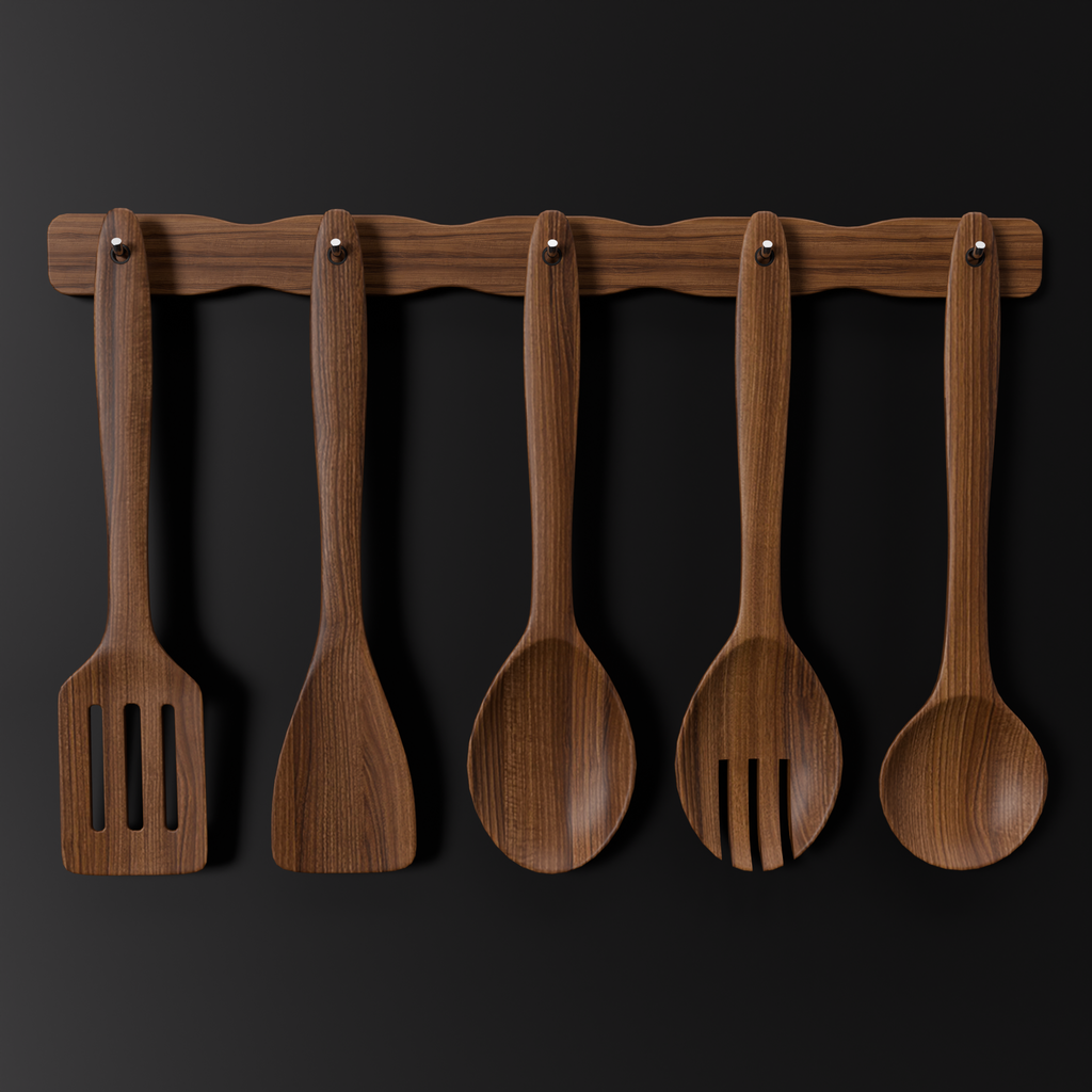 Wooden Spoon Set | Kitchenware models | BlenderKit
