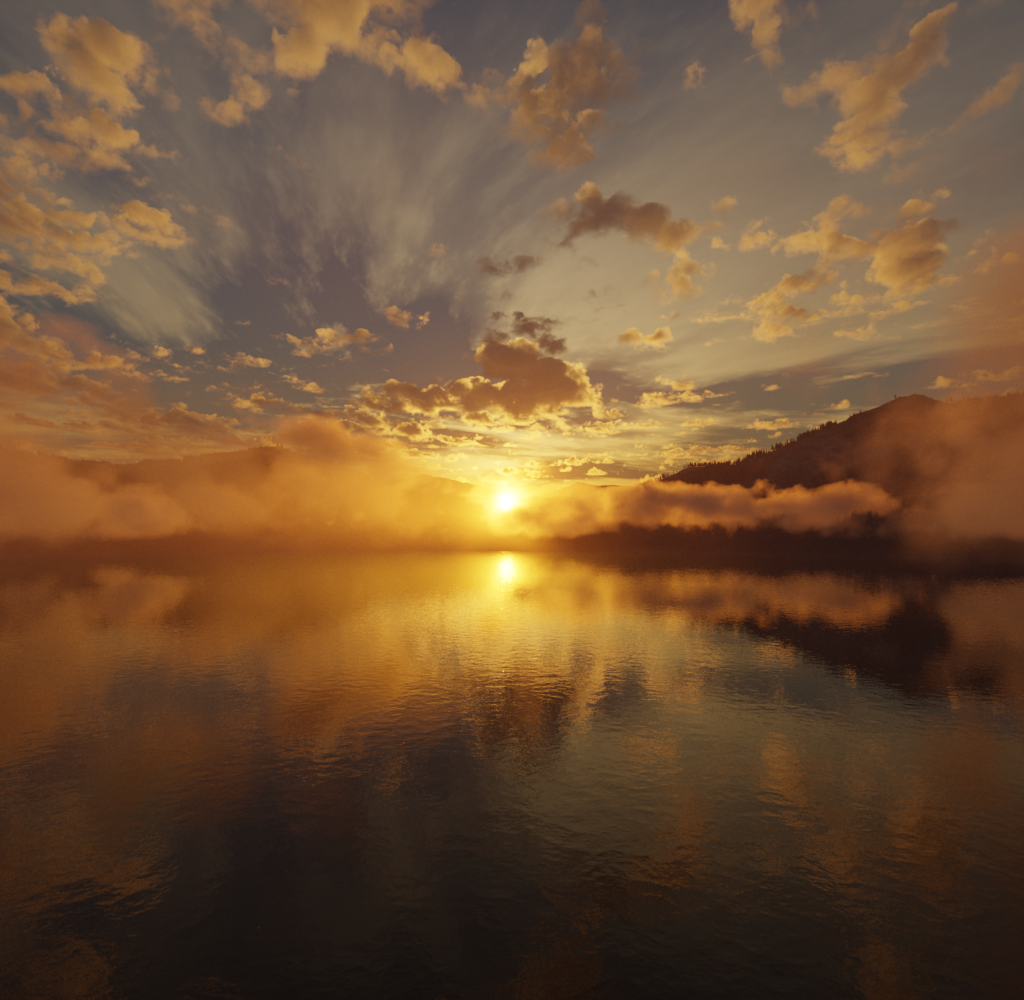 BlenderKit | Download the FREE Dramatic Cloudy Sunset Landscape hdr