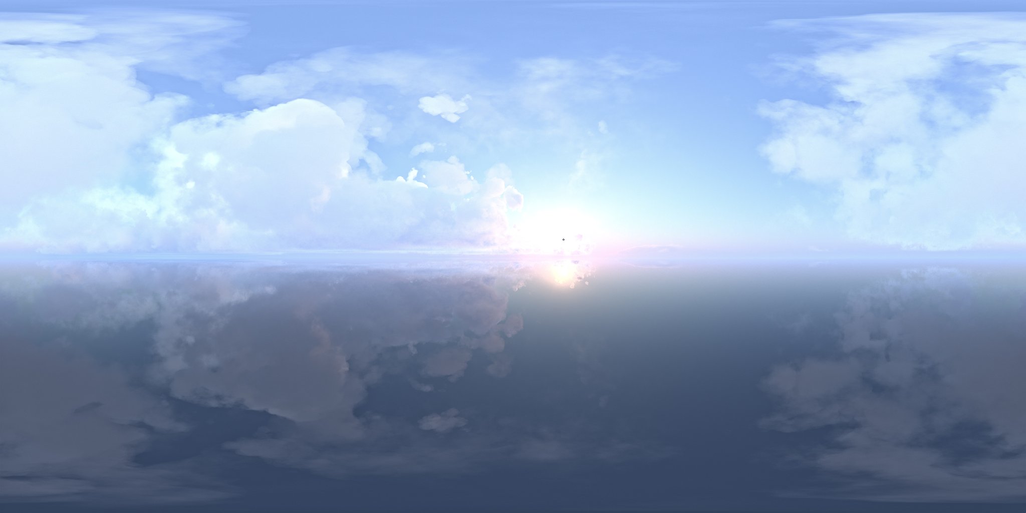 Blue morning sky over the sea | FREE Landscapes HDRis | BlenderKit