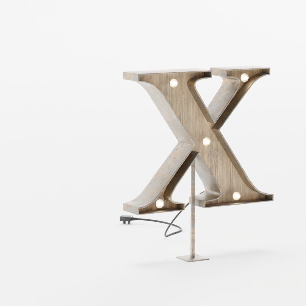 Vintage Marquee Carnival Light X | Floor Lamps models | BlenderKit