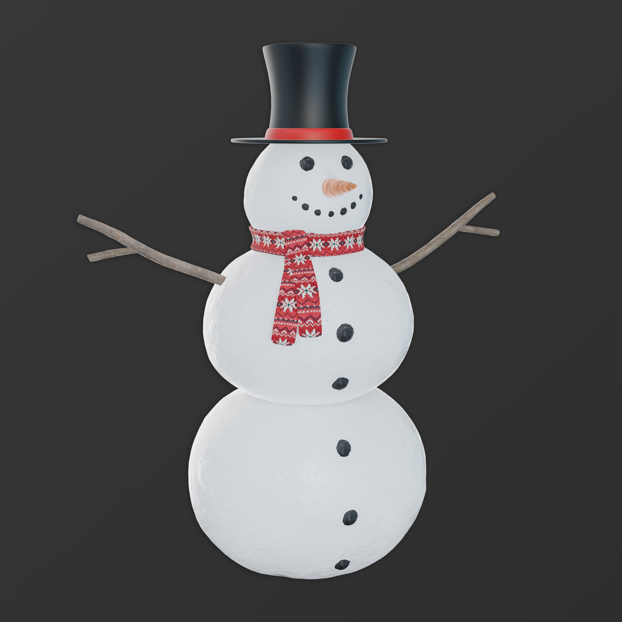 Snowman | FREE Holiday Decorations models | BlenderKit