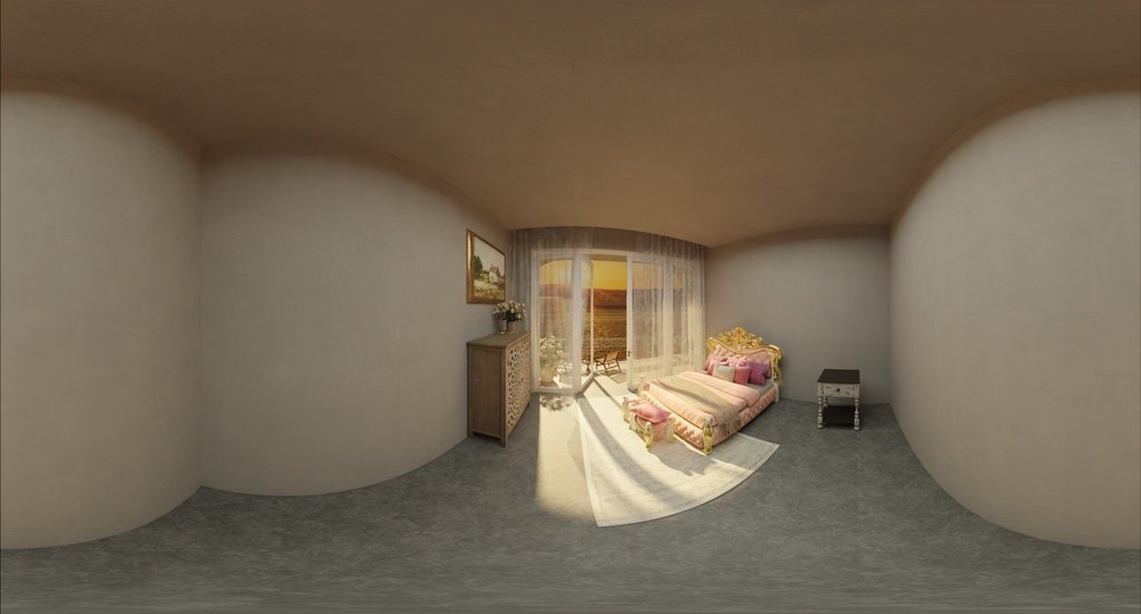 Elegant Seaside Sunset Chamber | Interiors HDRis | BlenderKit