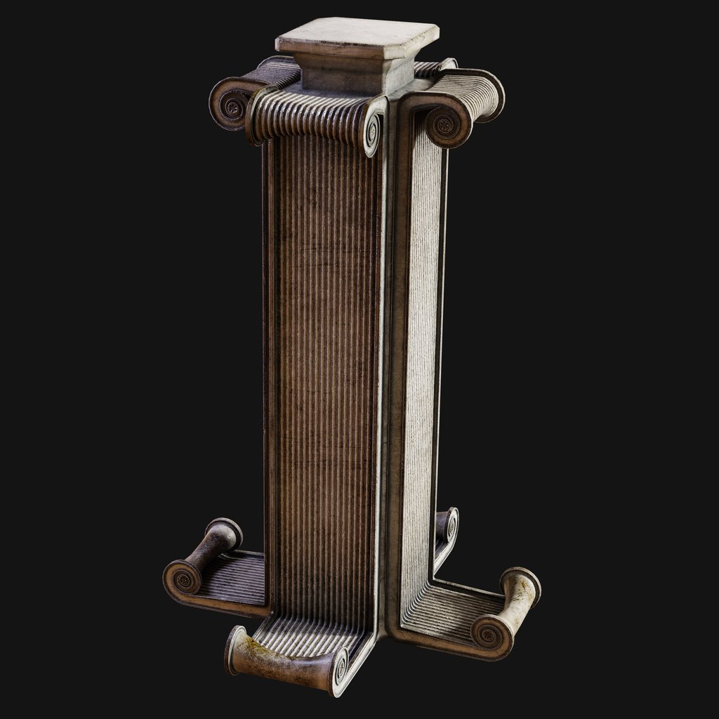 Ionic Scroll Pedestal Stand | FREE Interior Design models | BlenderKit