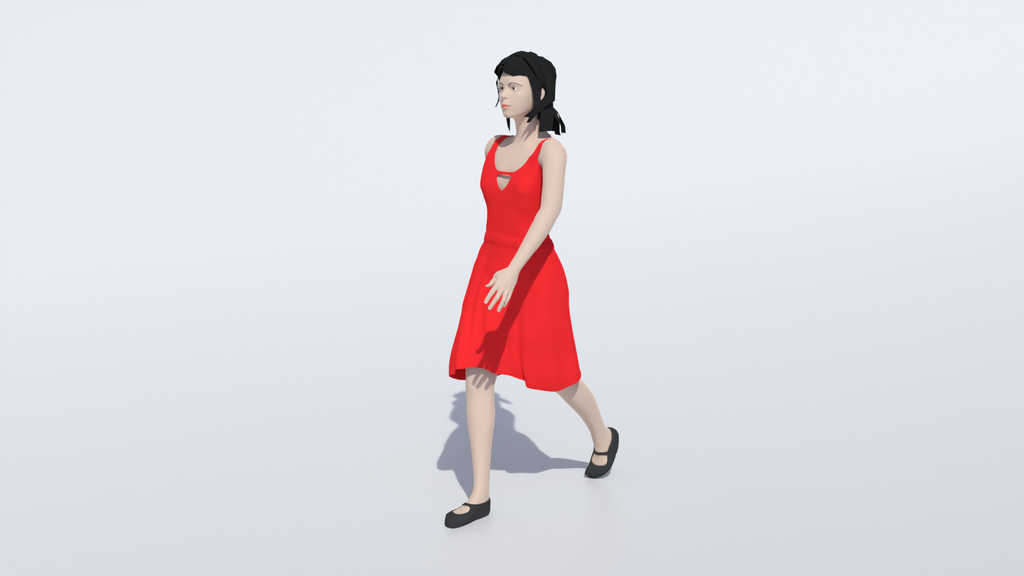 Cartoon Woman Walking | Women models | BlenderKit