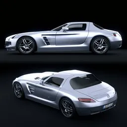 Mercedes-Benz-SLS AMG-2011 | 3D Standard models | BlenderKit