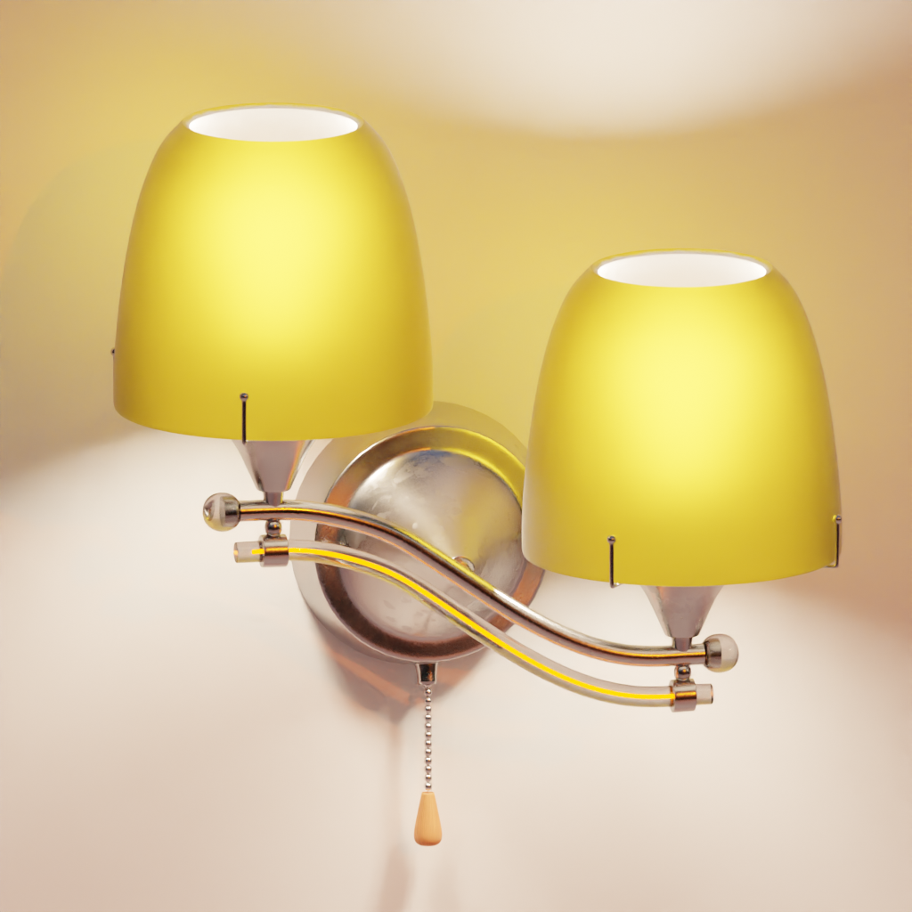 Yellow metallic lamp | Wall Light models | BlenderKit