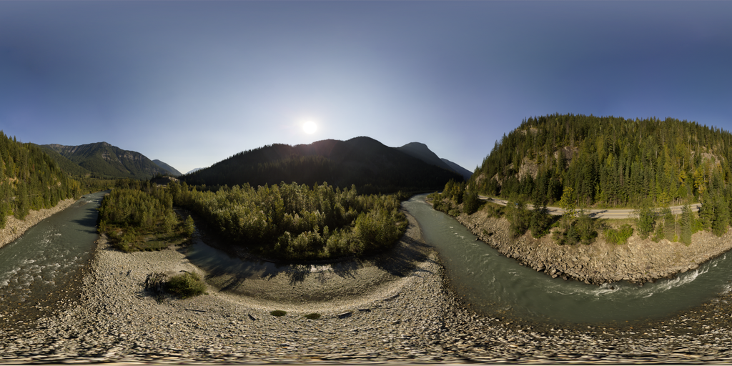 River Mountains and Sunny Morning Sky | Landscapes HDRis | BlenderKit