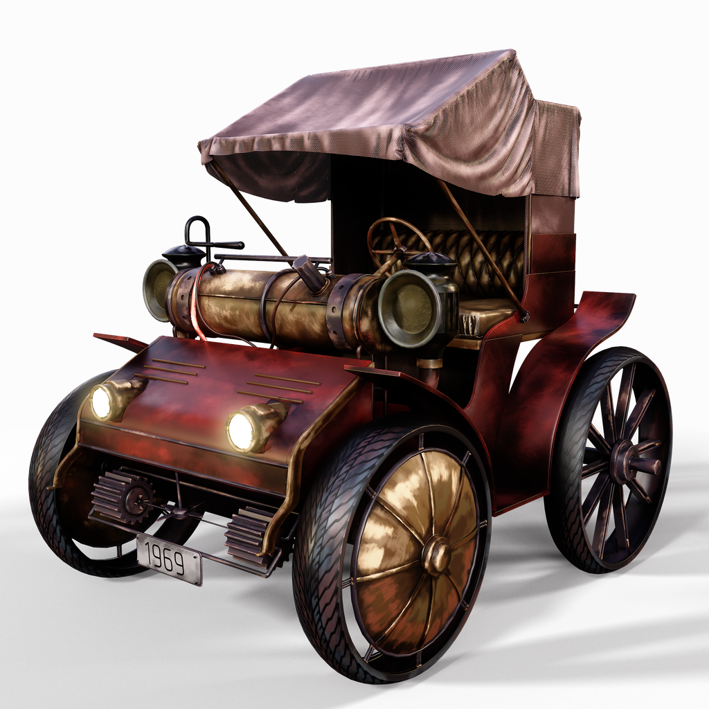 Steampunk Wagon | Historical Cars models | BlenderKit