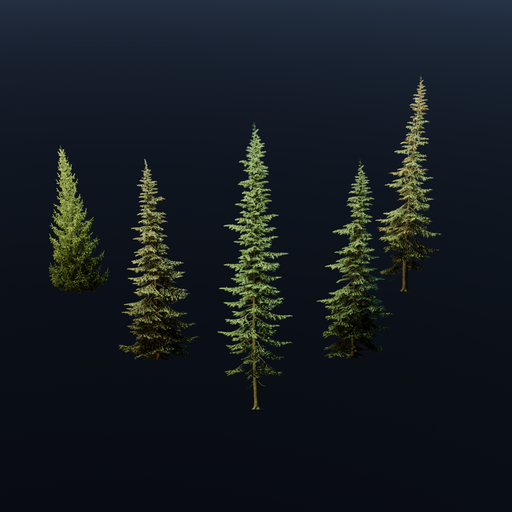 Evergreen Alpha Trees | Trees models | BlenderKit