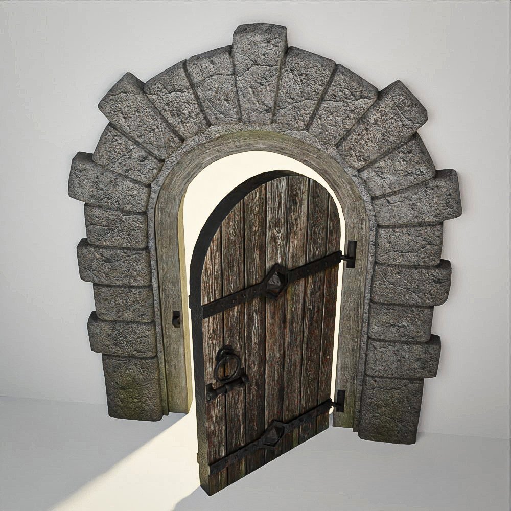 Medieval Norman Door 9 | Doors models | BlenderKit