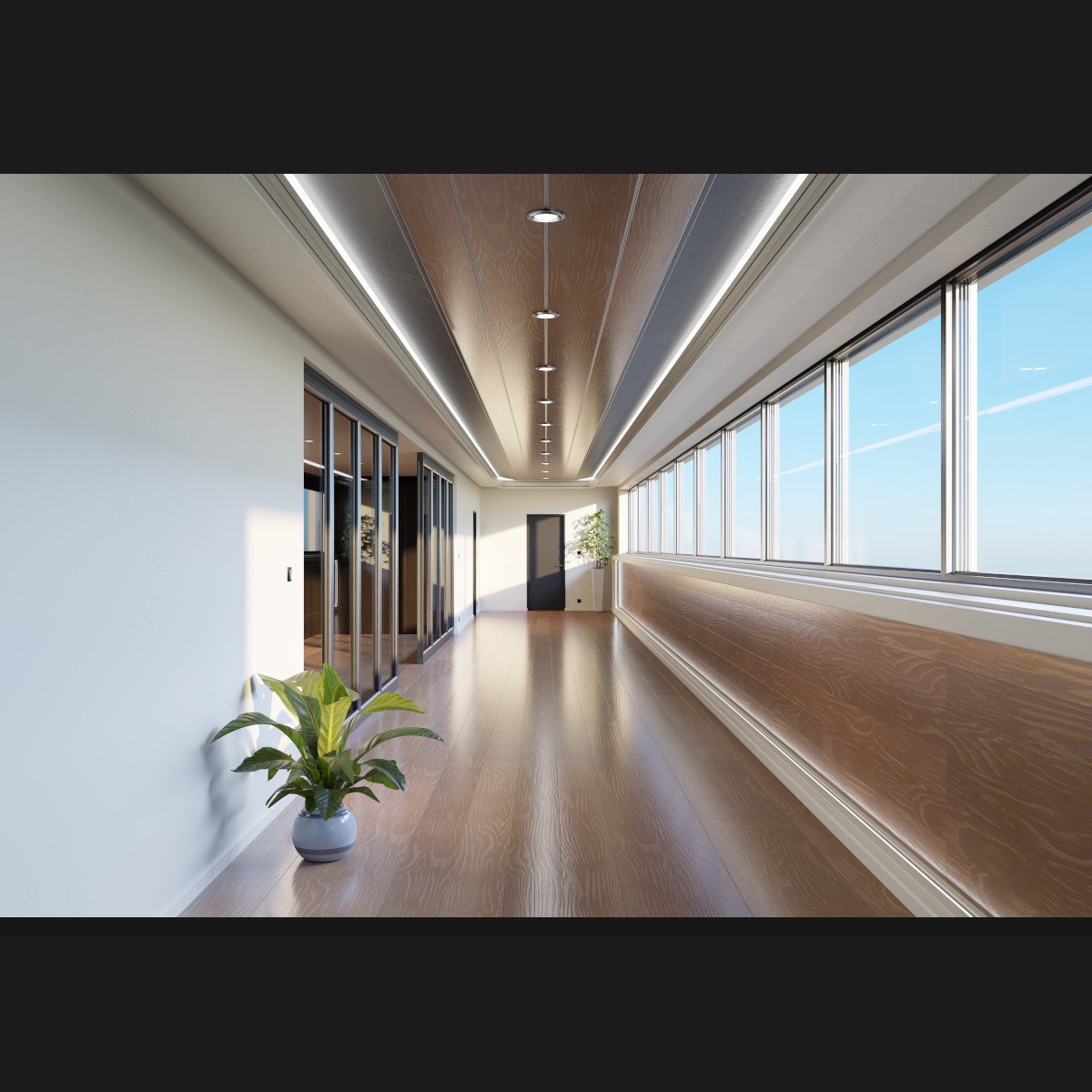Modern Corridor | FREE Public scenes | BlenderKit