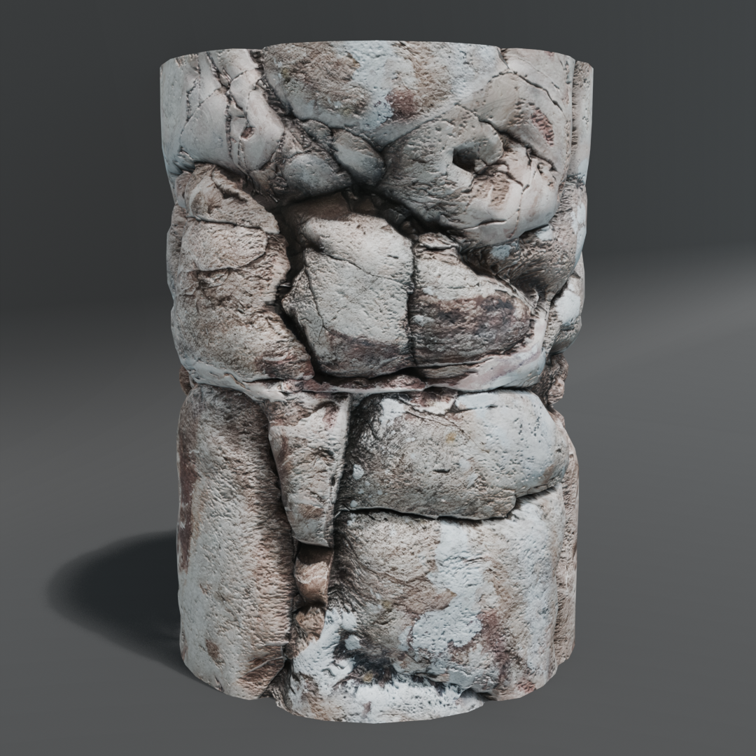 Stone Cylinder Post Pillar Boulder | Historic Buildings models | BlenderKit