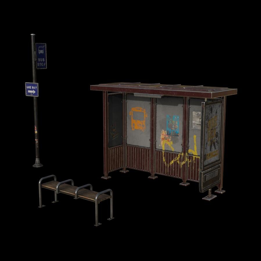 Bus Station | Urban Environment models | BlenderKit