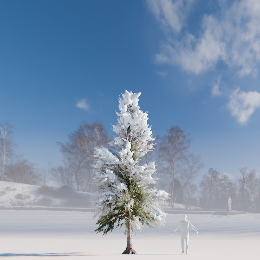 Pine tree with snow | Trees models | BlenderKit