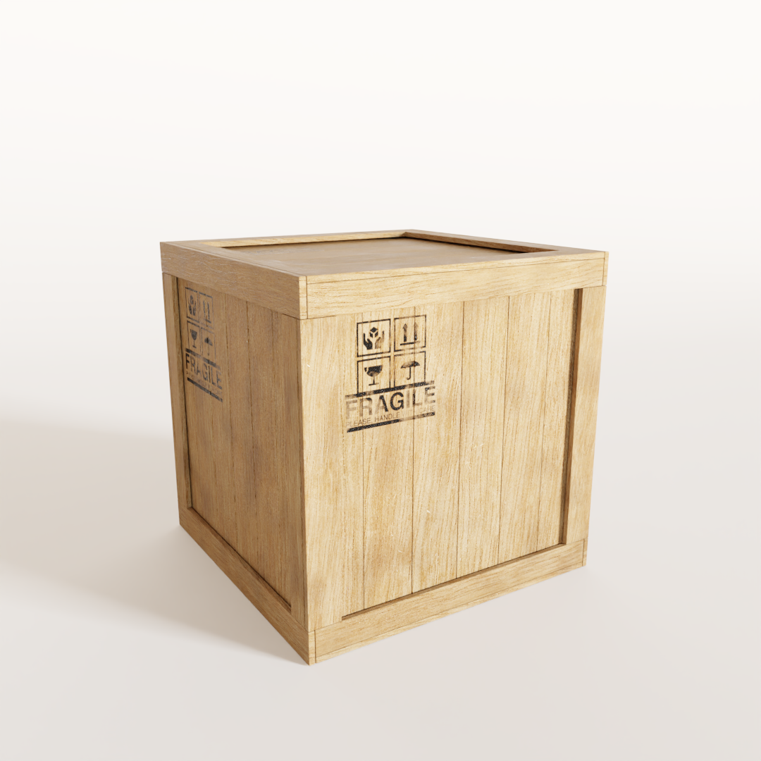 Close Industrial Wooden Box | Containers models | BlenderKit