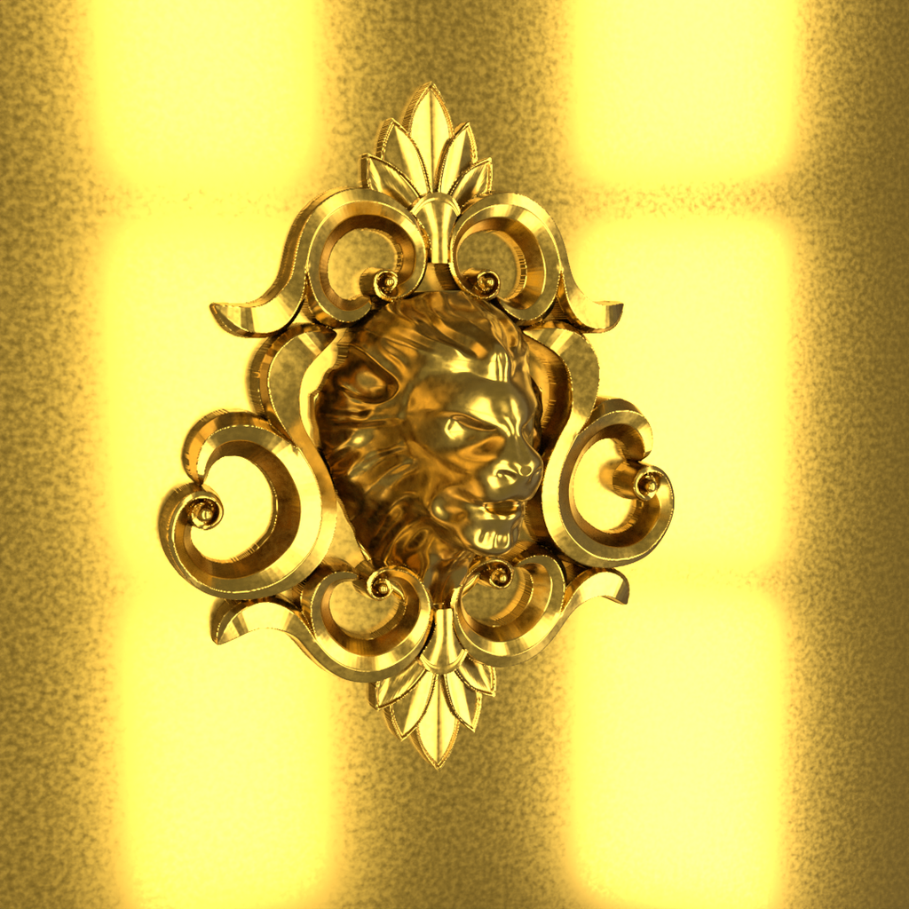 Lion Emblem Baroque Rococo Ornament | sculpture brushes | BlenderKit