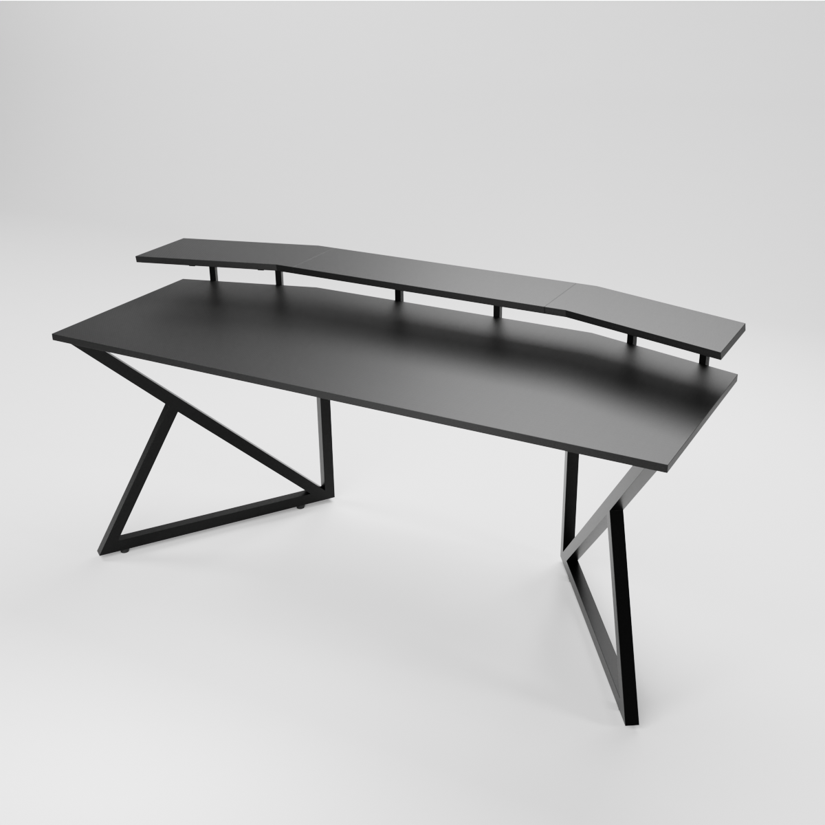 Gaming Desk With Monitor Shelf | FREE Tables models | BlenderKit