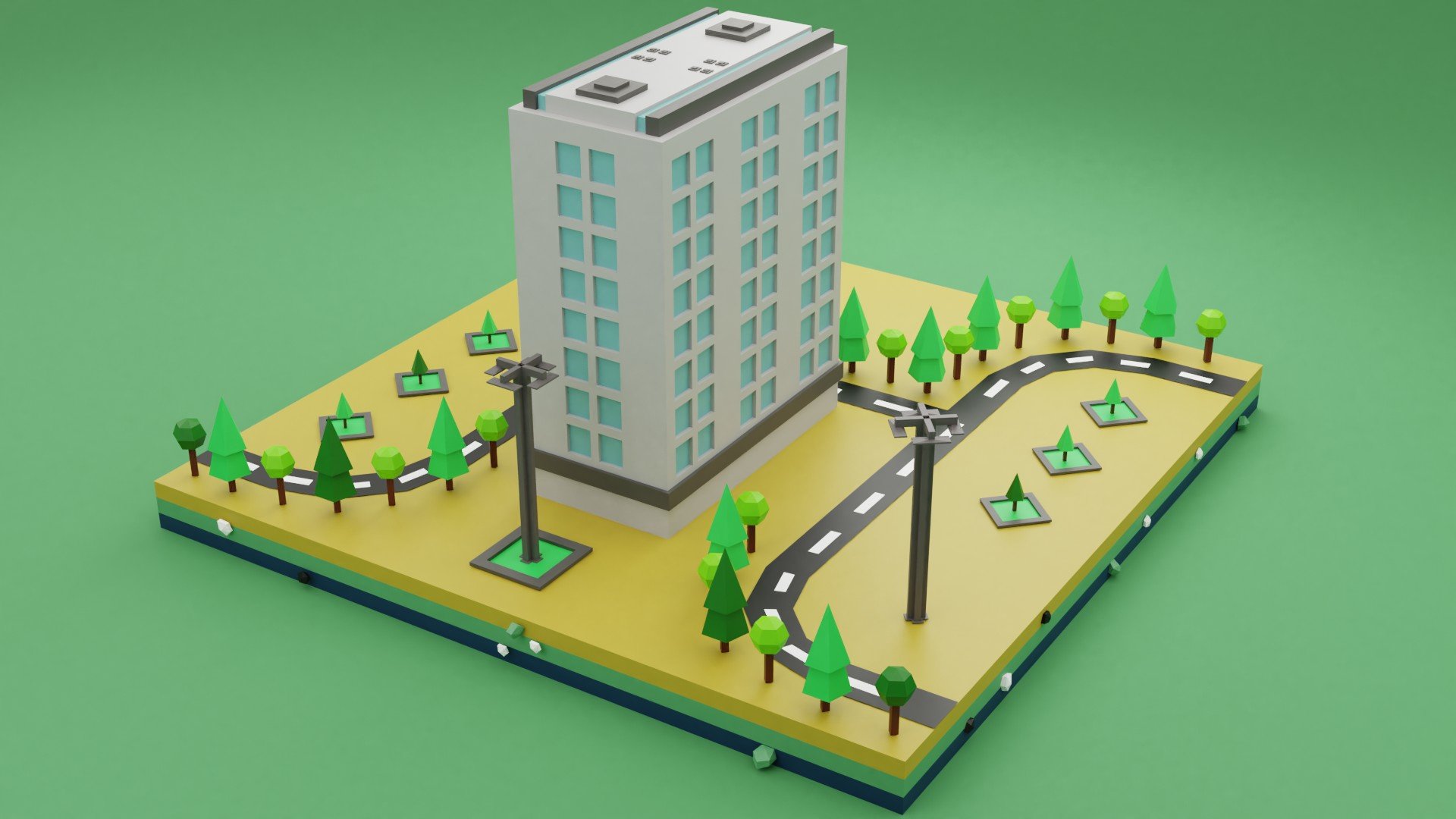 Commercial building lowpoly 09 | FREE Commercial Buildings models ...