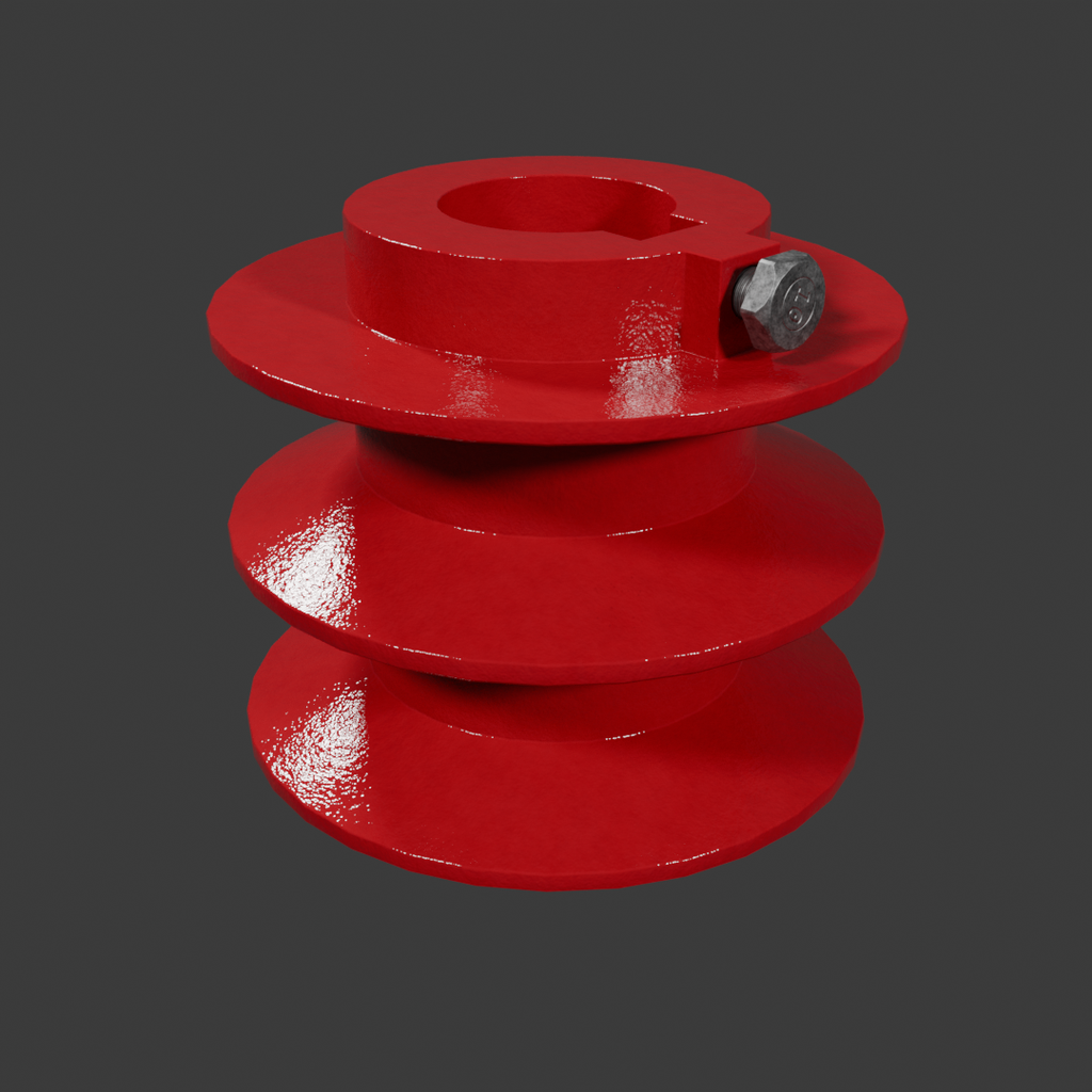 Vbelt Pulley 7cm 2 belts New | FREE Industrial parts models | BlenderKit