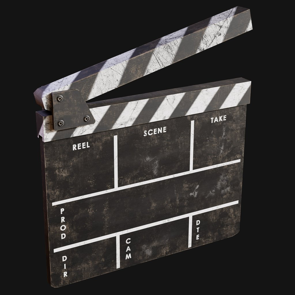 Traditional Film Clapperboard Worn | Video devices models | BlenderKit