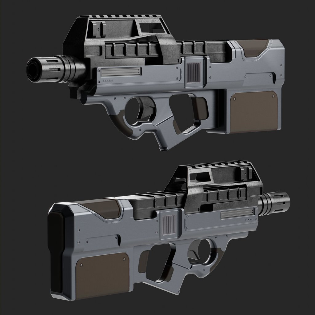 P90 submachine gun | Modern Weapons models | BlenderKit