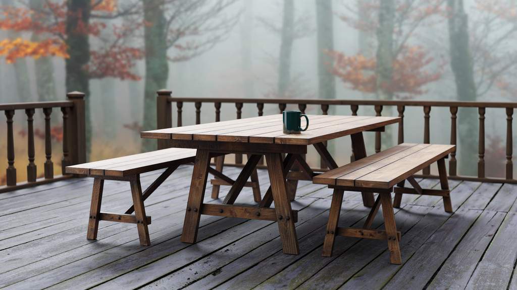 Rustic wood table | Tables models | BlenderKit