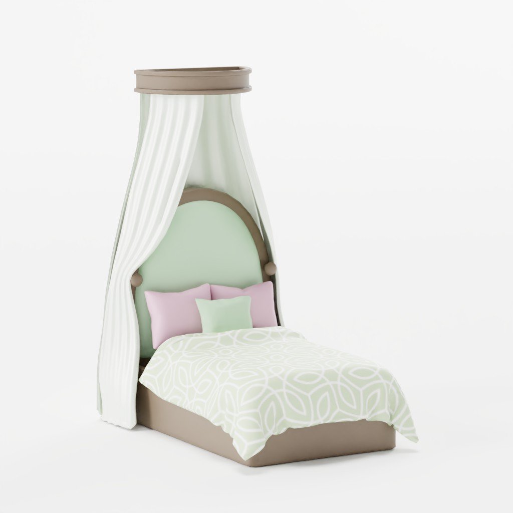 Bed with baldachin | Beds models | BlenderKit