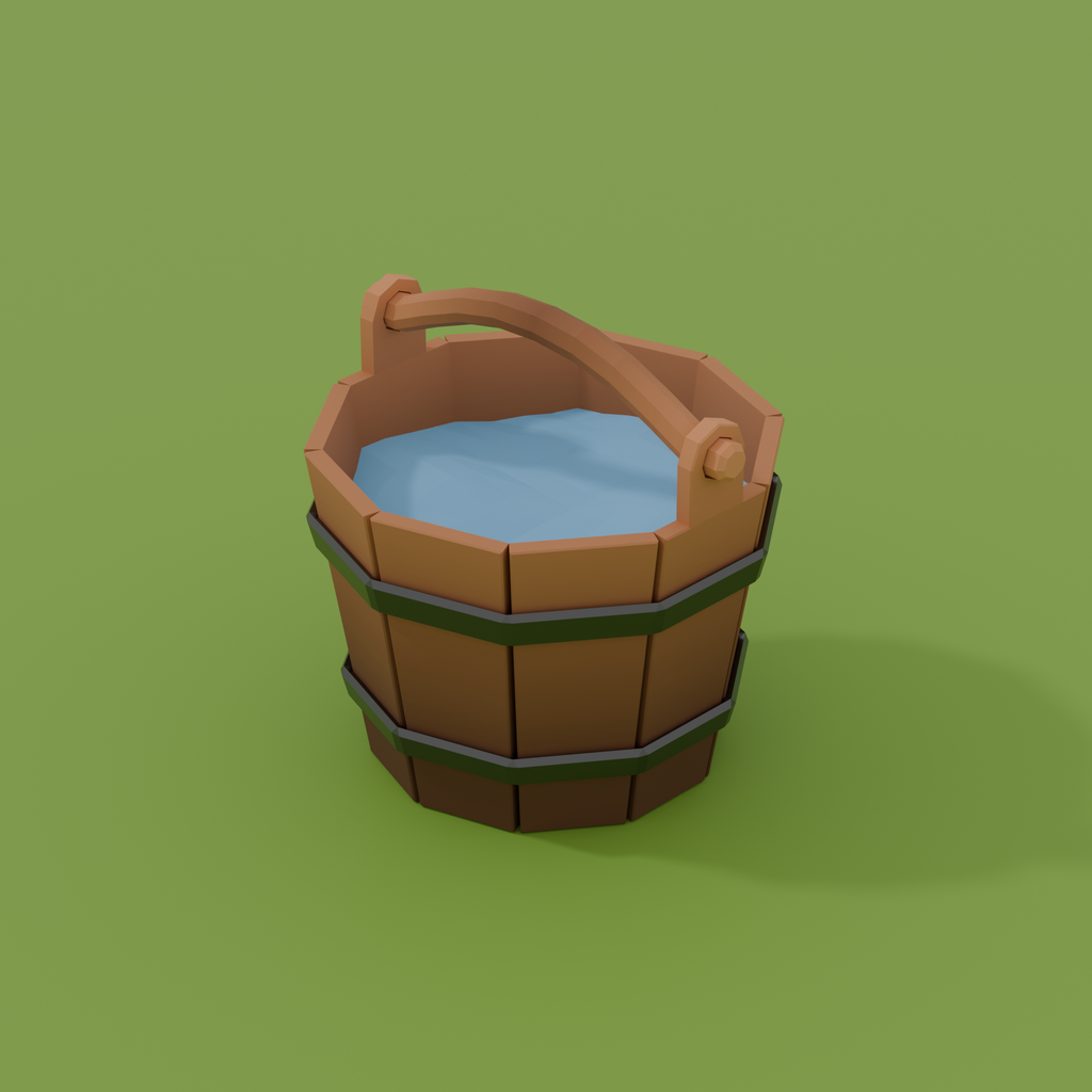 Low Poly Water Bucket | Miscellaneous models | BlenderKit