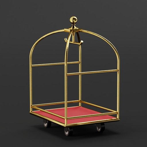 Luggage Trolley | FREE Bags & Suitcases models | BlenderKit