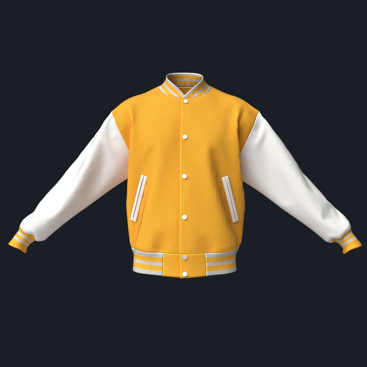 Yellow Varsity Jacket | Man Clothing models | BlenderKit
