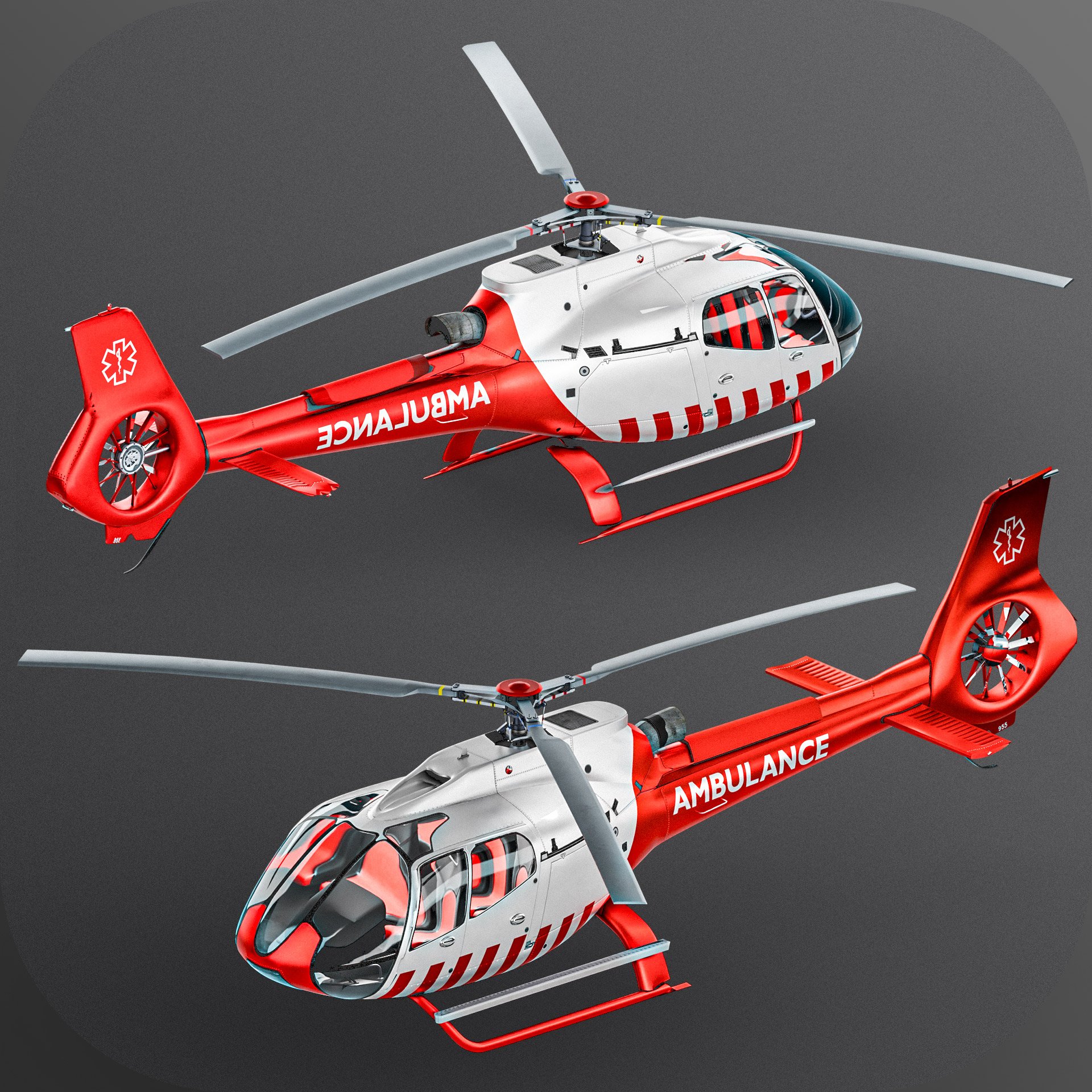Airbus H130 Ambulance Helicopter | Ambulances models | BlenderKit