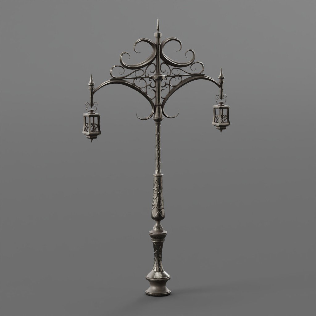 Gothic Lamp Post | Urban Environment models | BlenderKit