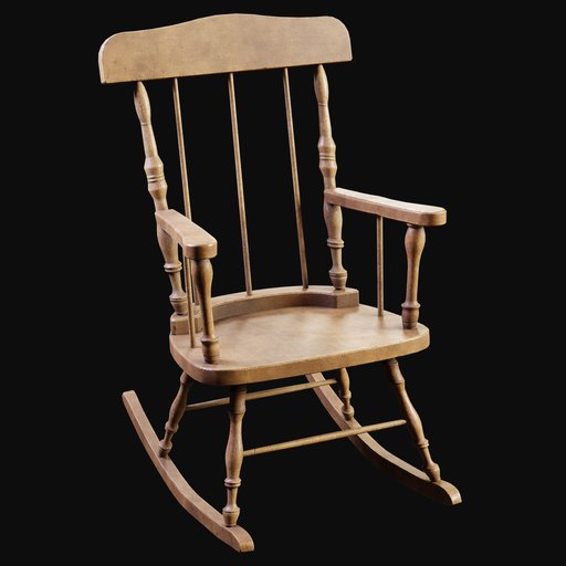 Simple Wooden Rocking Chair | Chairs models | BlenderKit