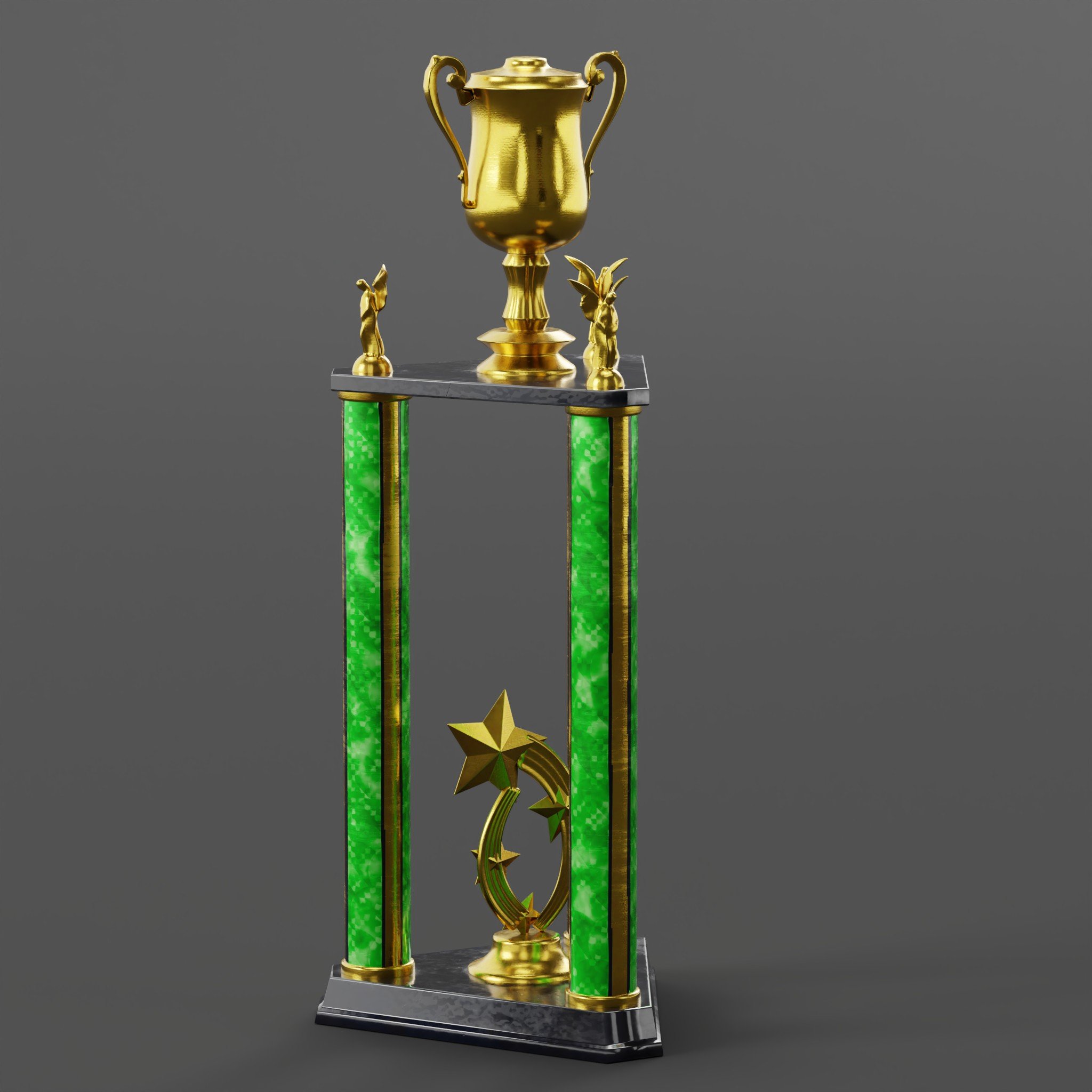 Triple Column Trophy | Interior Sculptures models | BlenderKit