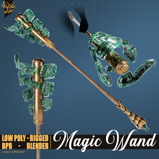Magician weapon - magic wand | Historical Weapons models | BlenderKit