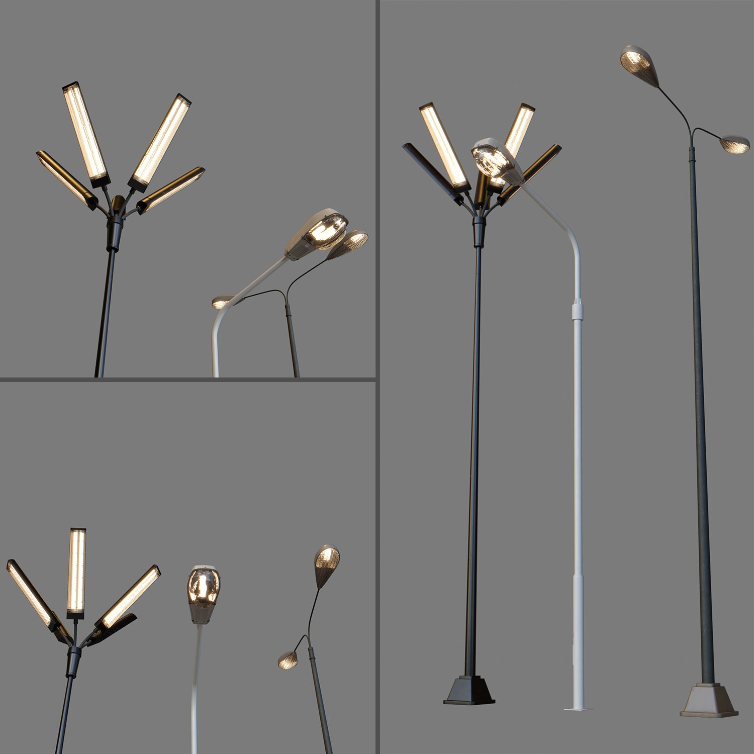 3 Street lights | 3D Urban Environment models | BlenderKit