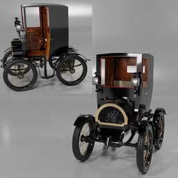 Renault Type B 1899 | FREE Historical Cars models | BlenderKit