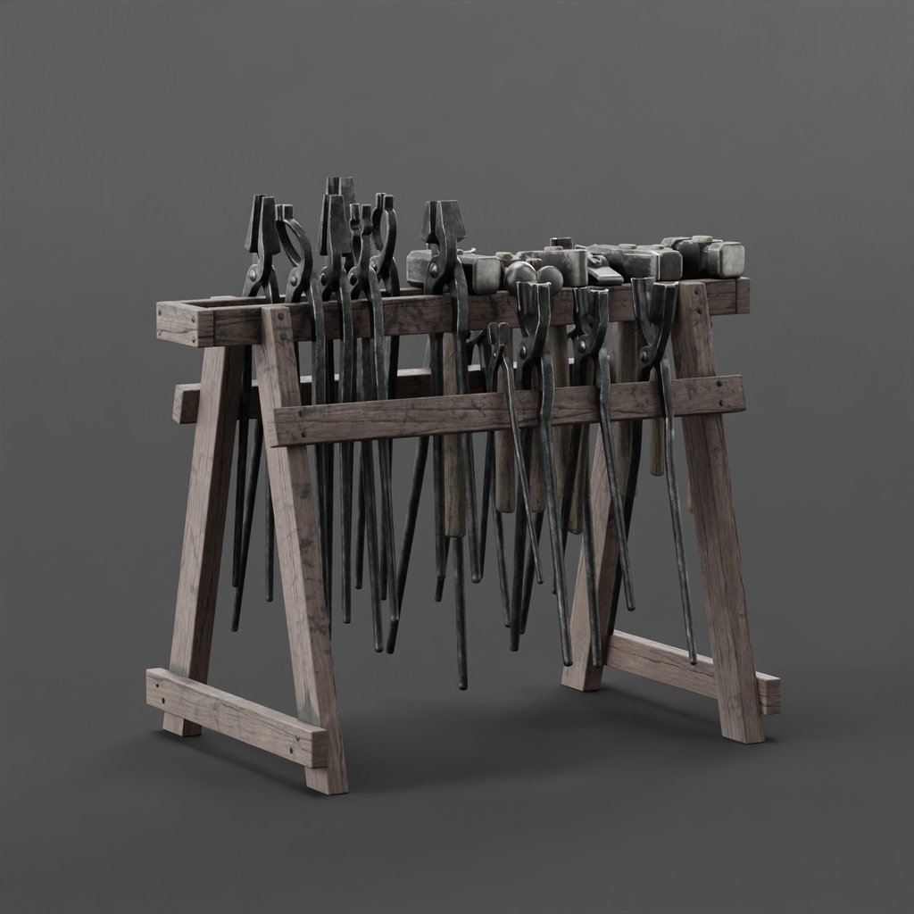 BlenderKit | Download the FREE Blacksmith tool rack model