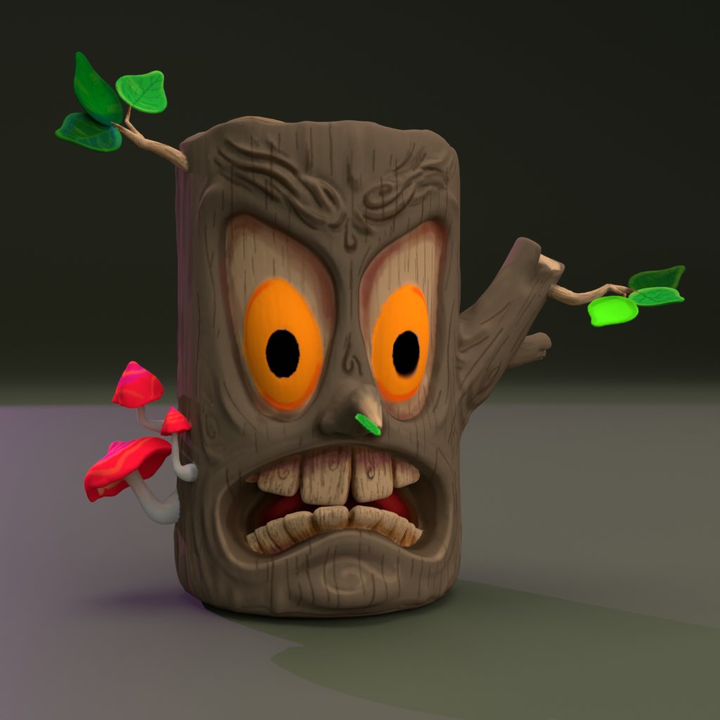 Tiki Log Monster | Monsters & Creatures models | BlenderKit