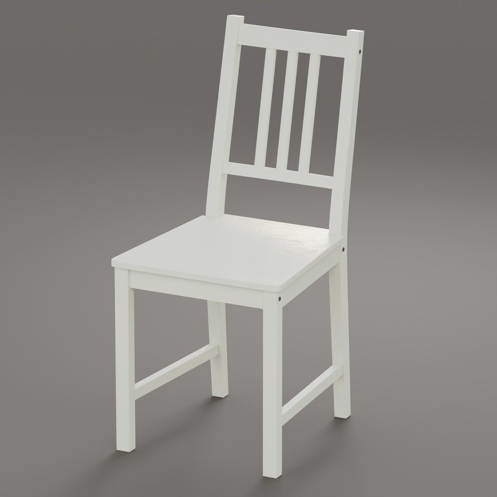 White kitchen chair | Sitting Chairs models | BlenderKit