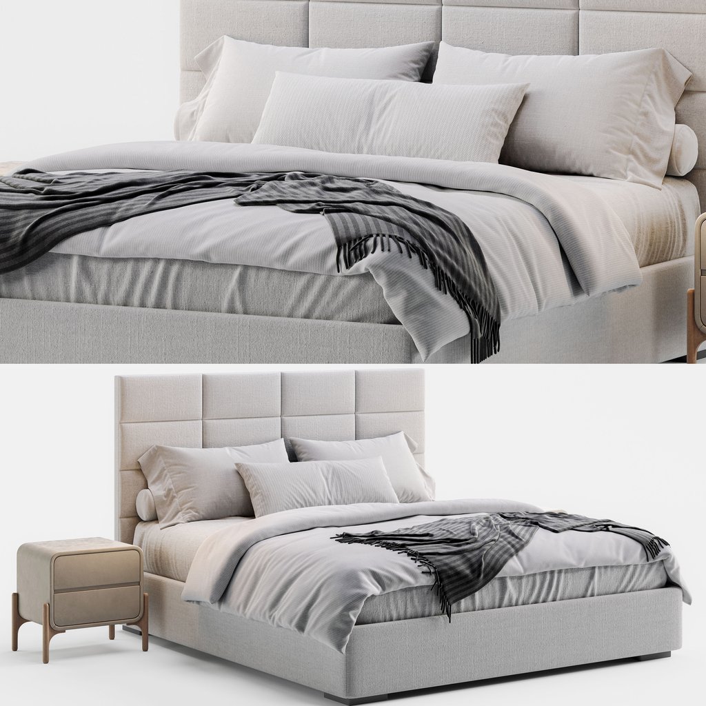 Soft modern bed | FREE Beds models | BlenderKit